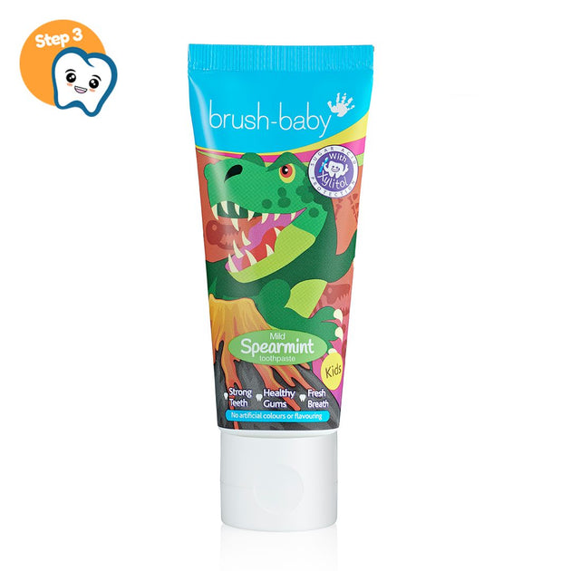 Детская зубная паста Brush-Baby Spearmint мята, 3+ лет, 50 мл – BrushBabyRU